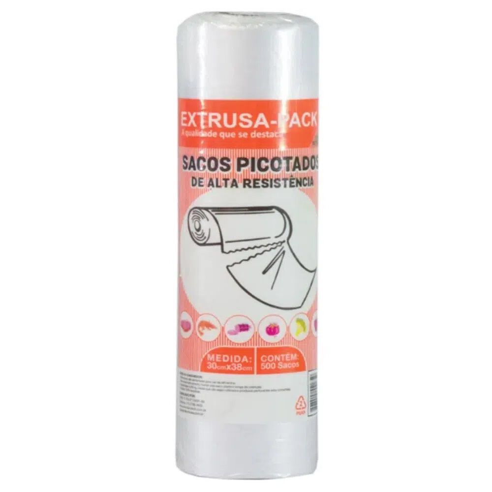 Saco Picotado Extrusa-Pack 30x38cm Embalagem Econômica 2kg - 500 Unidades