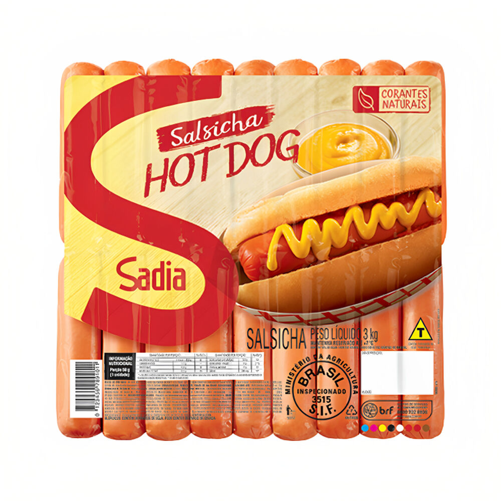 Salsicha Hot Dog Sadia Pacote 3kg