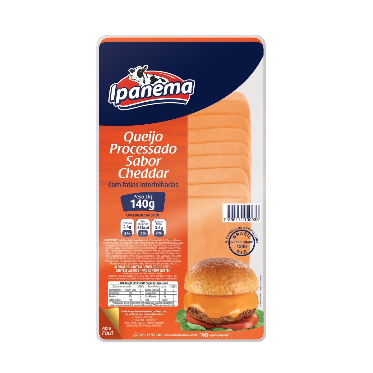 Queijo Processado Cheddar Ipanema Fatiado 140g
