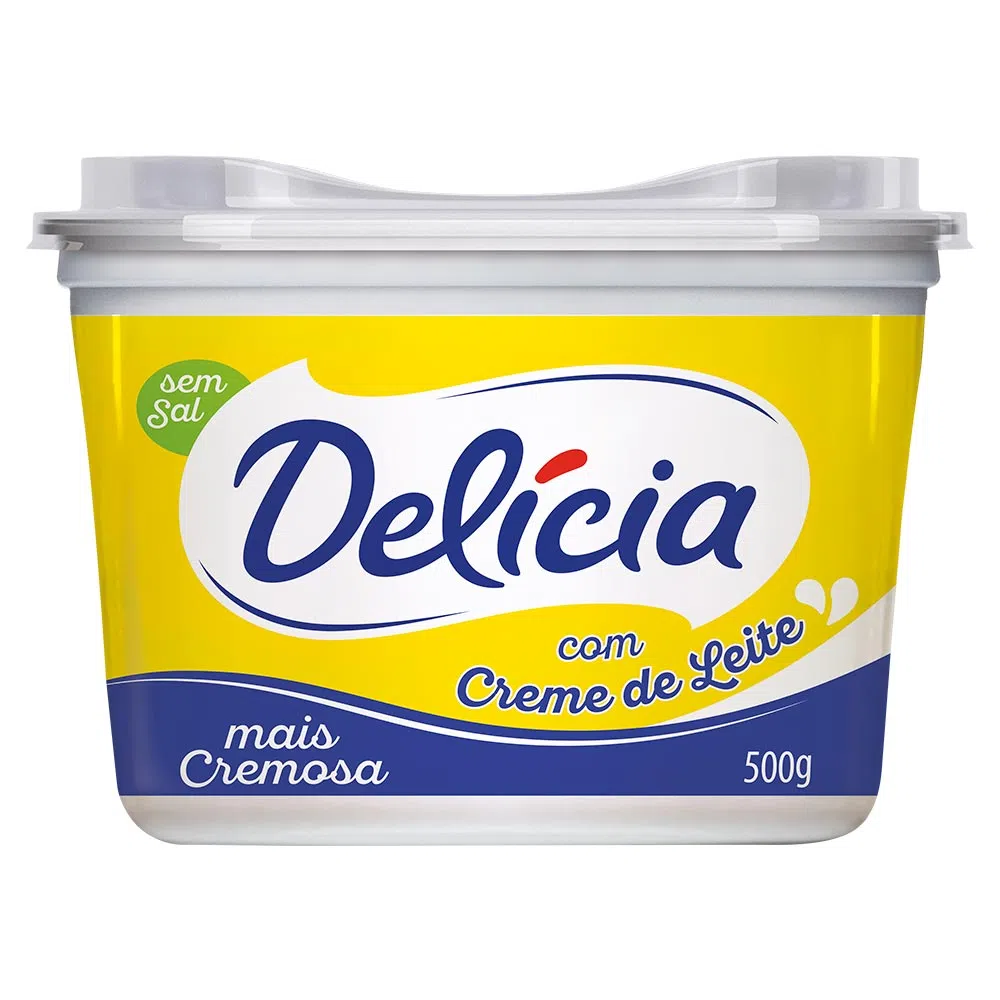 Margarina Delicia Tradicional Sem Sal 500g Com 12 Un