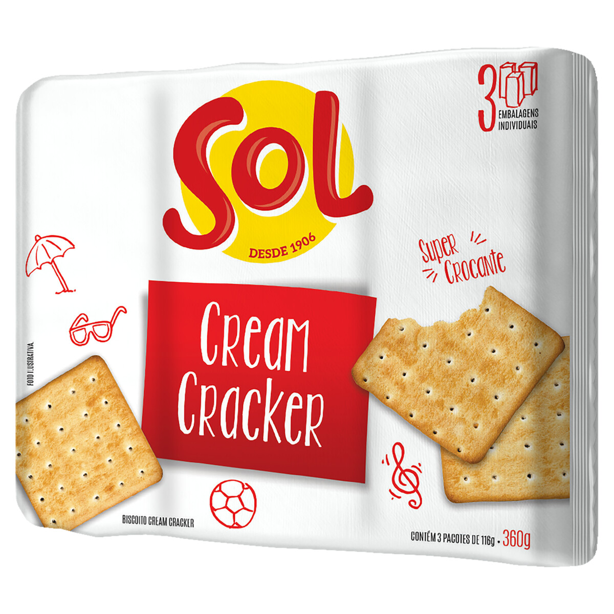 Biscoito Sol Cream Cracker 350g
